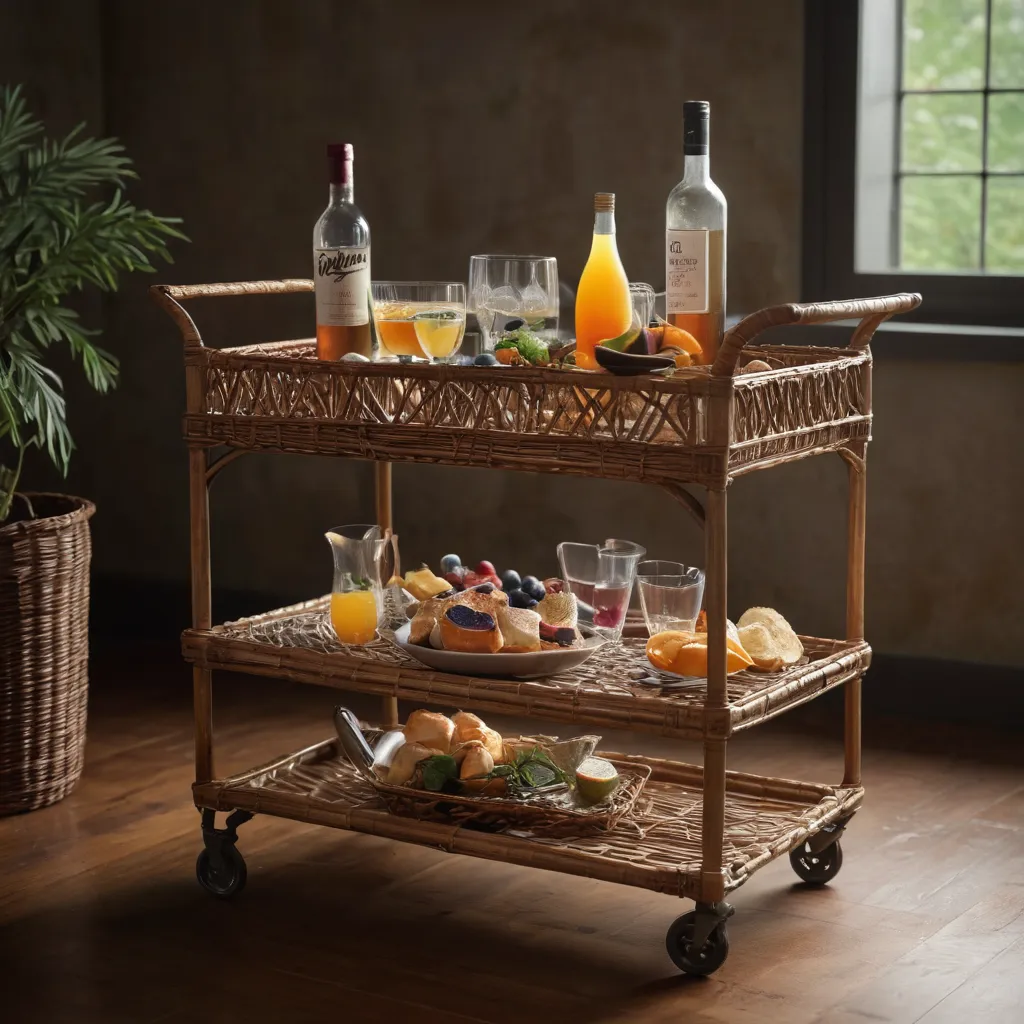 Discover the Charm of Wicker Rolling Bar Carts